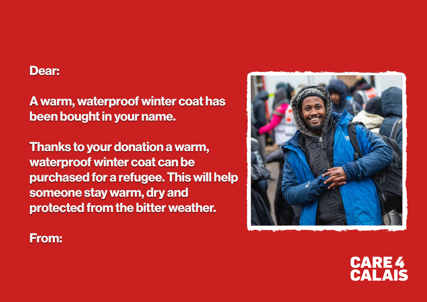 Warm Waterproof Coat For a Refugee - Care4Calais